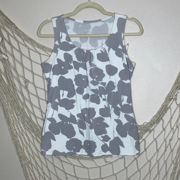 Merona | Tops | Merona Womens Ivory And Gray Floral Print Sleeveless ...